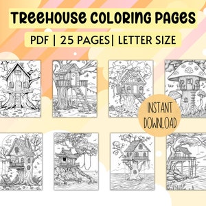 Treehouse Coloring Pages, Treehouse Coloring Sheet, Fun Coloring Prints ...