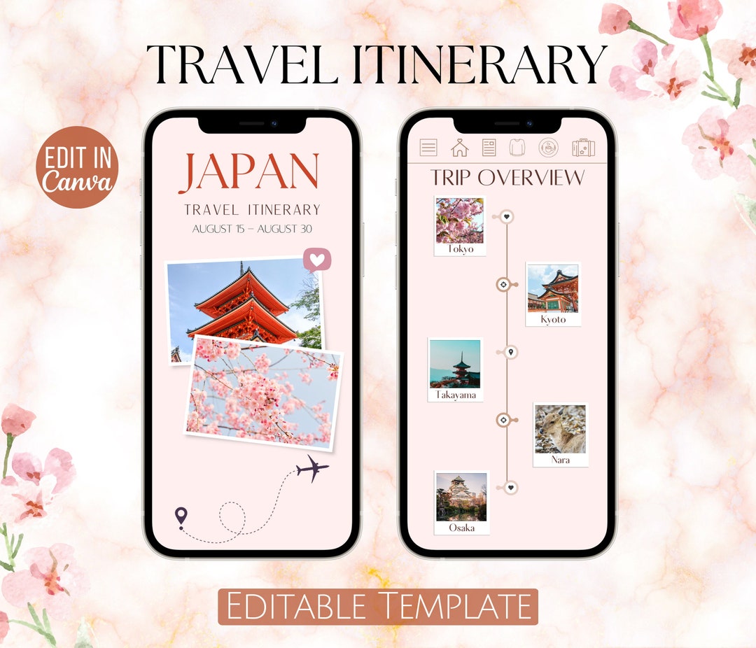 Digital Travel Itinerary, Mobile Travel Itinerary, Traveling Guide ...