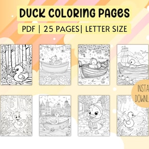 Duck Coloring Pages, Duck Coloring Sheet, Fun Coloring Prints, Exciting ...