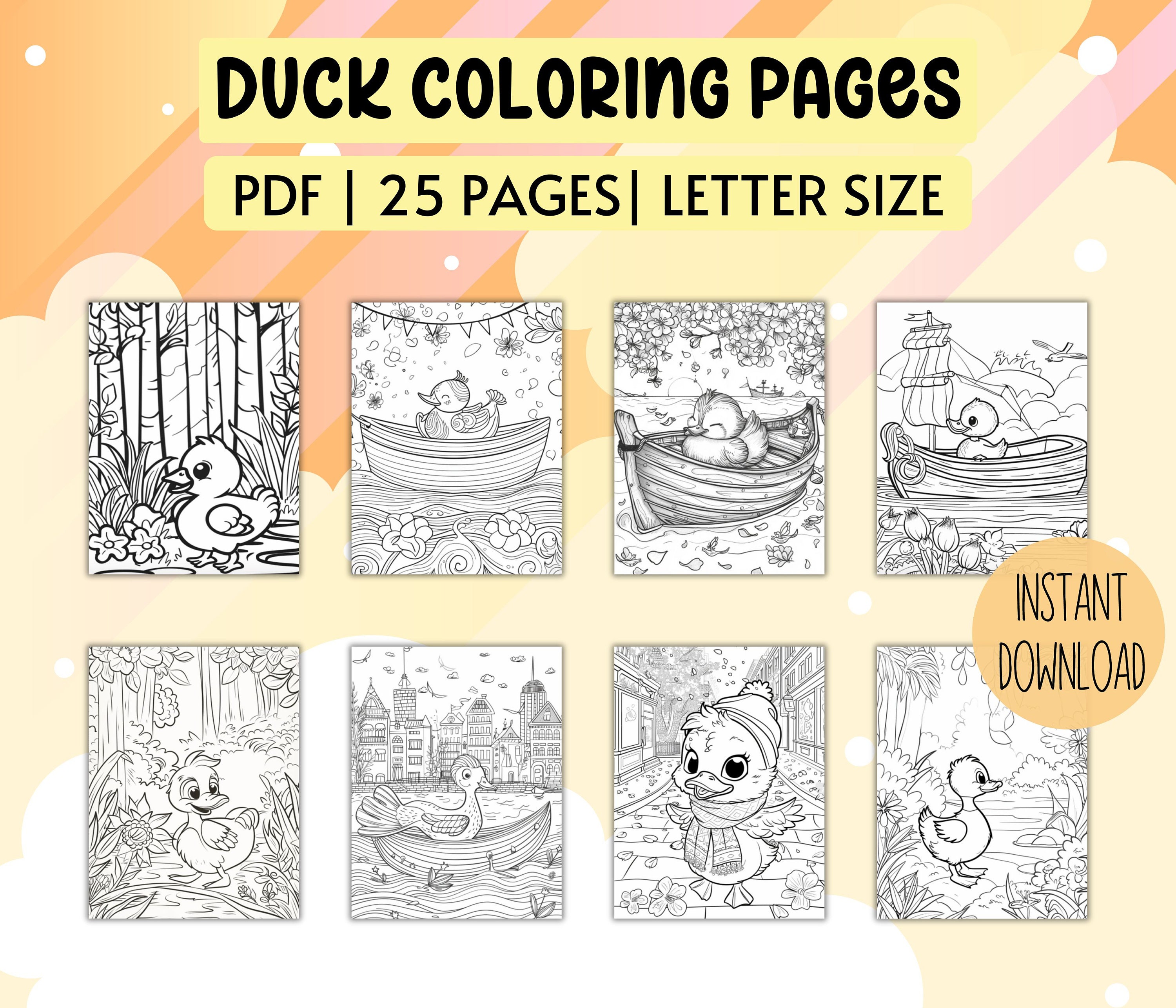 Duck Coloring Pages, Duck Coloring Sheet, Fun Coloring Prints, Exciting ...