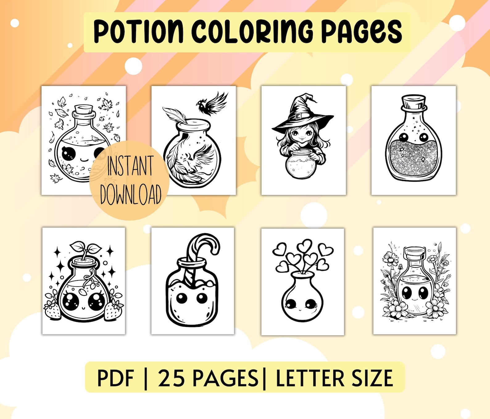 Potion Coloring Pages,elixir Coloring Sheet, Fun Coloring Prints ...