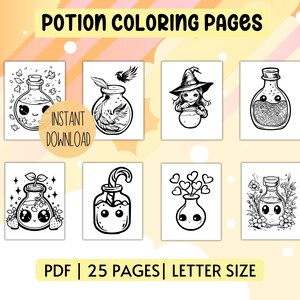 Potion Coloring Pages,elixir Coloring Sheet, Fun Coloring Prints ...