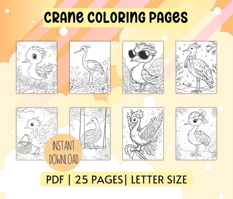 Crane Coloring Pages, Crane Coloring Pages Printable, Coloring Sheet ...