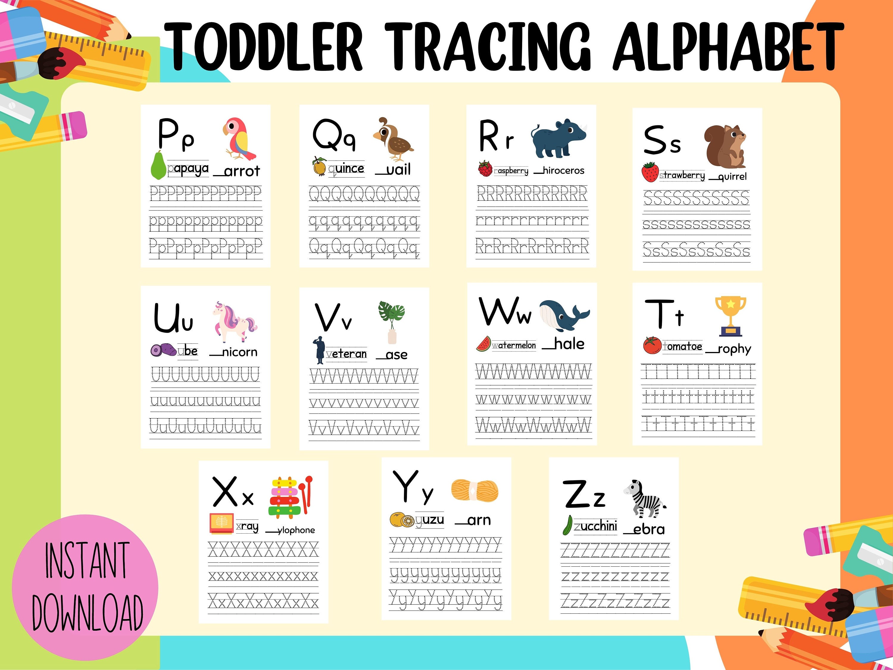 Tracing Letters, Preschool Letter Worksheet, Letter Tracing, Alphabet ...