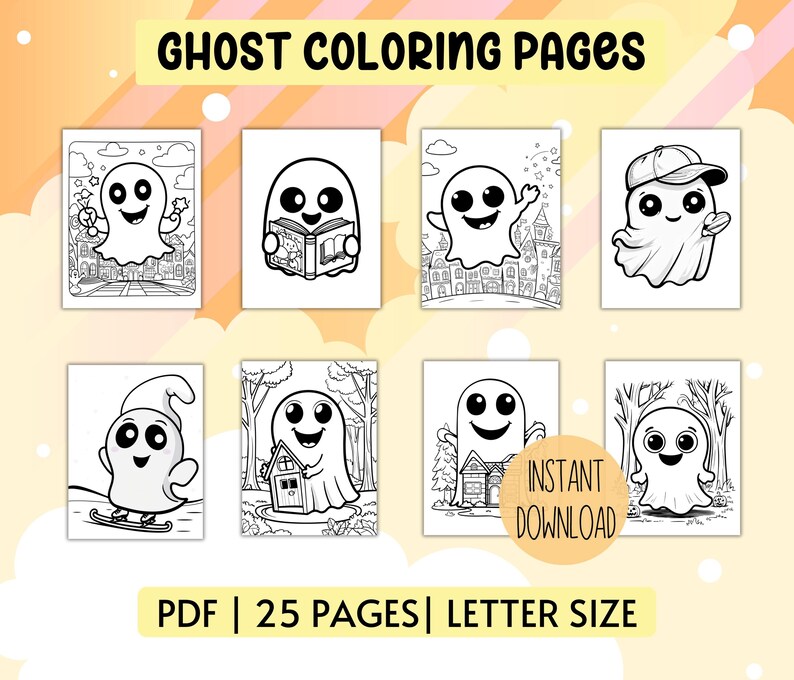 Ghost Coloring Pages, Ghost Coloring Sheet, Fun Coloring Prints ...