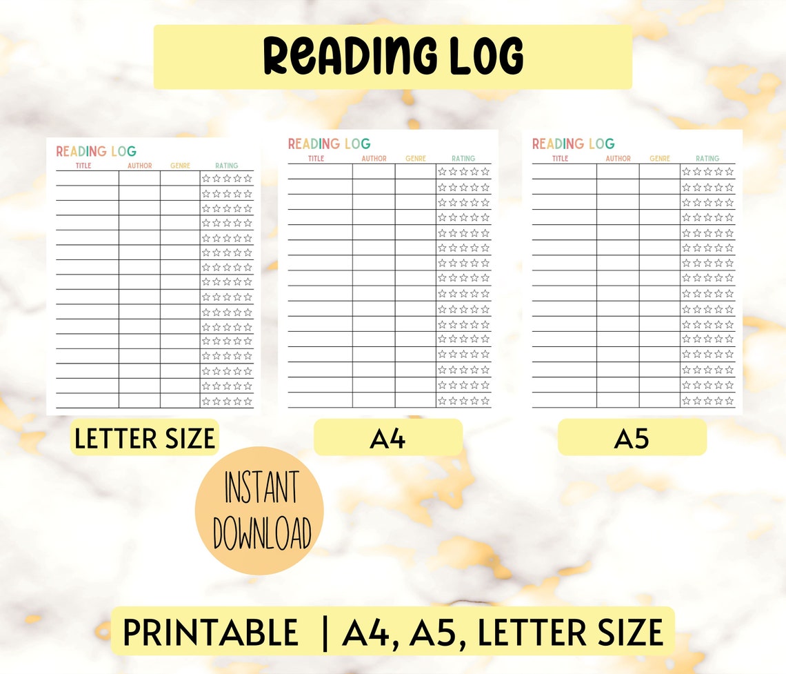 Reading Log Printable, Book Tracker, Reading Planner Printable, Reading ...