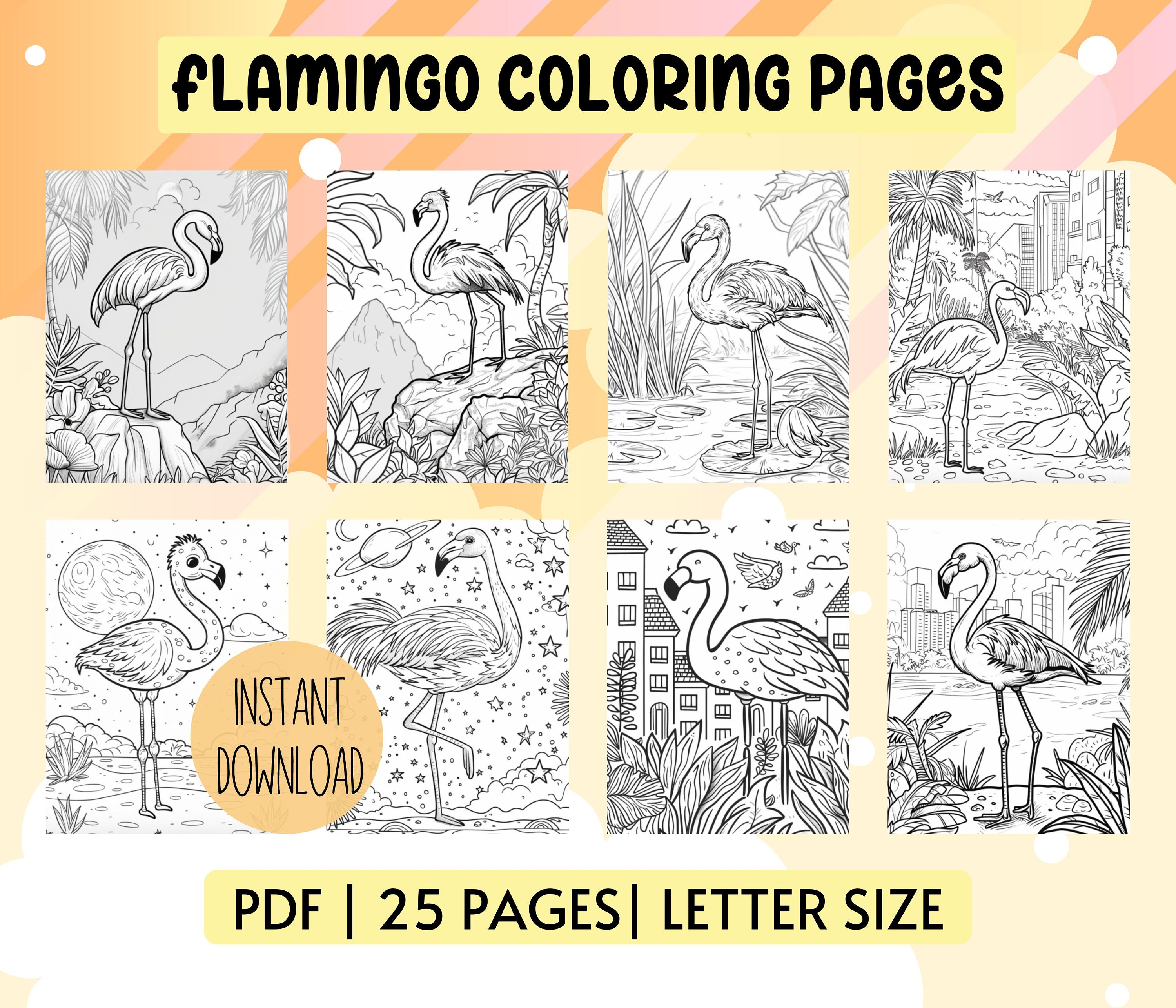 Flamingo Coloring Pages, Flamingo Coloring Sheet, Fun Coloring Prints ...