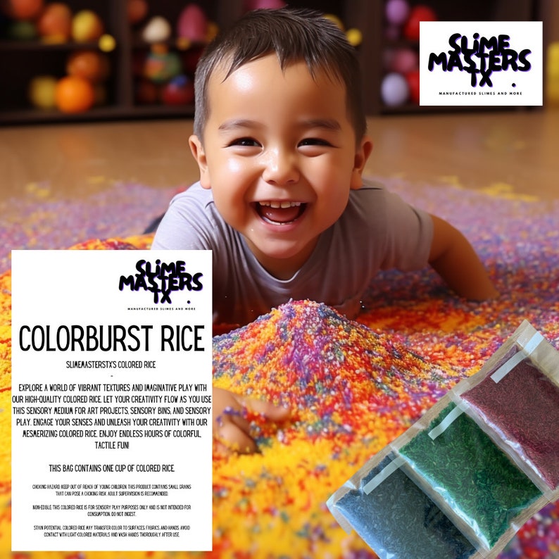 Colorburst Rice Sensory Bin Filler Gift for Kids Montessori Toddler ...