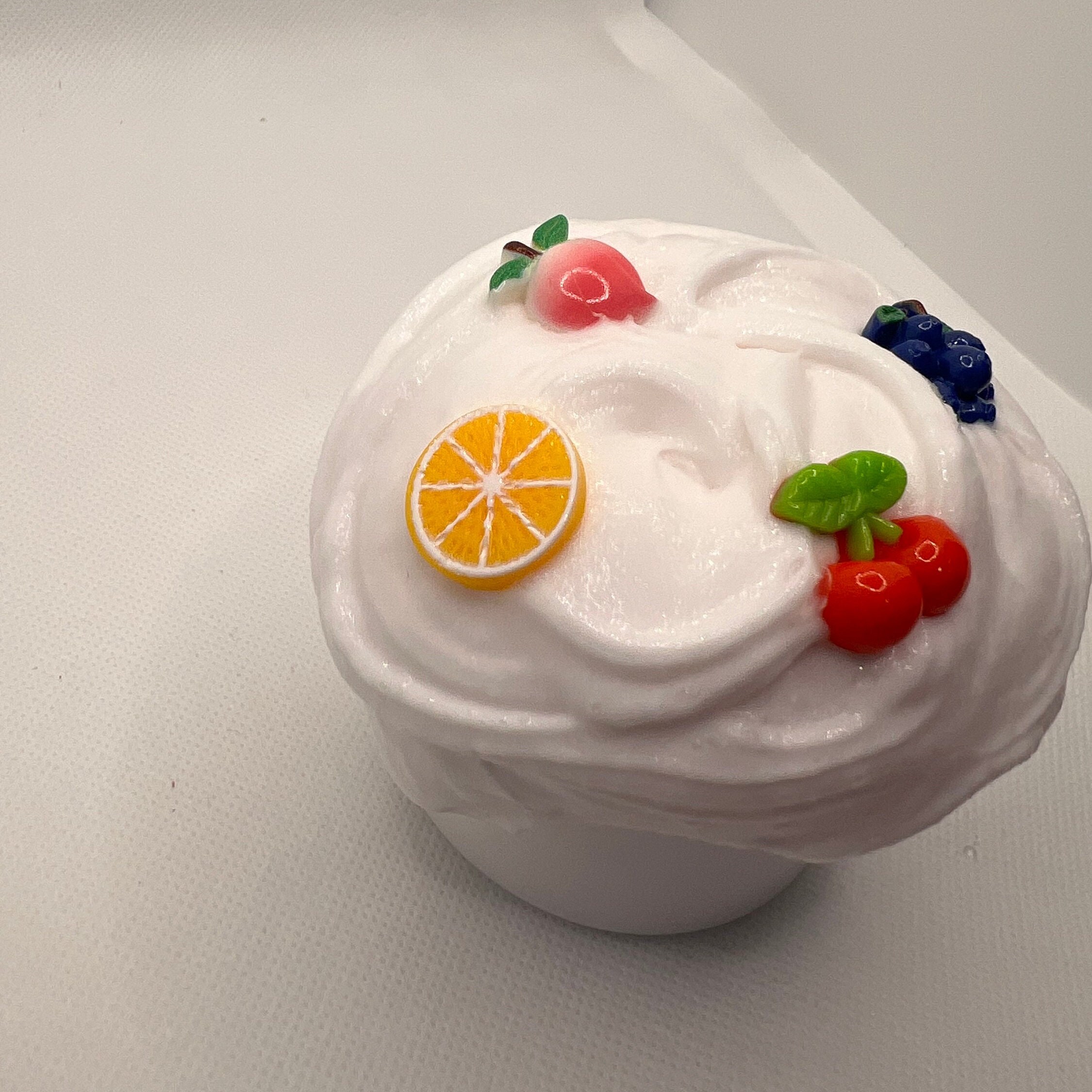 Snow Slush, White Snow Slime With Fruit Charms, Great Texture! Slime ...