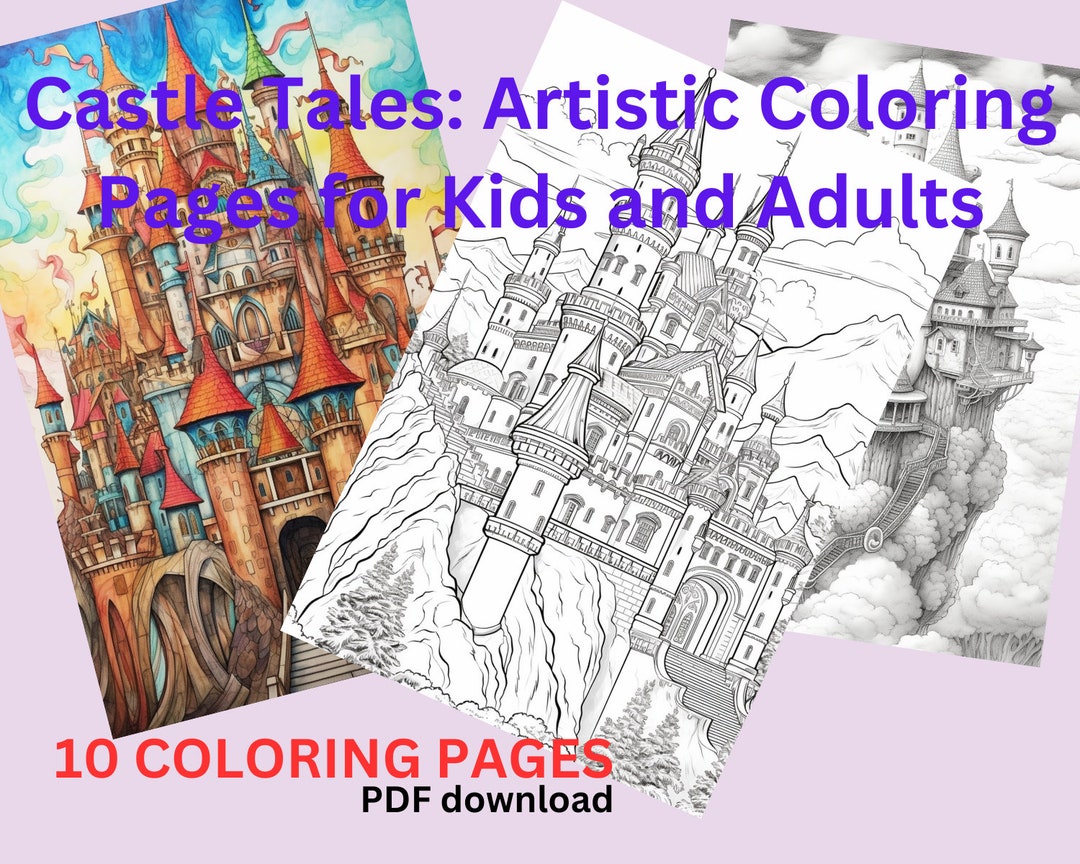 Fantasy Castle Coloring Pages for All Ages | Printable PDF | 20 Unique ...