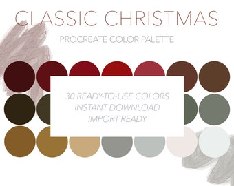 Christmas Procreate Color Palette Lettering Holiday - Etsy