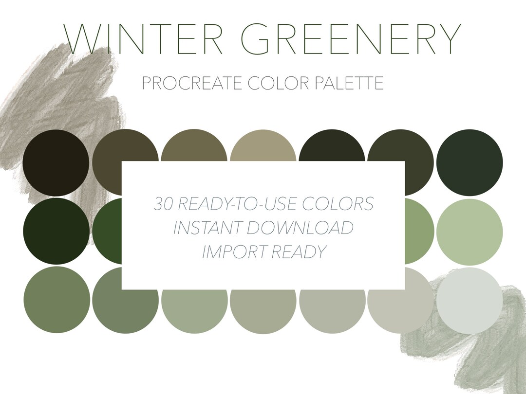 Winter Greenery - Procreate Color Palette - Etsy