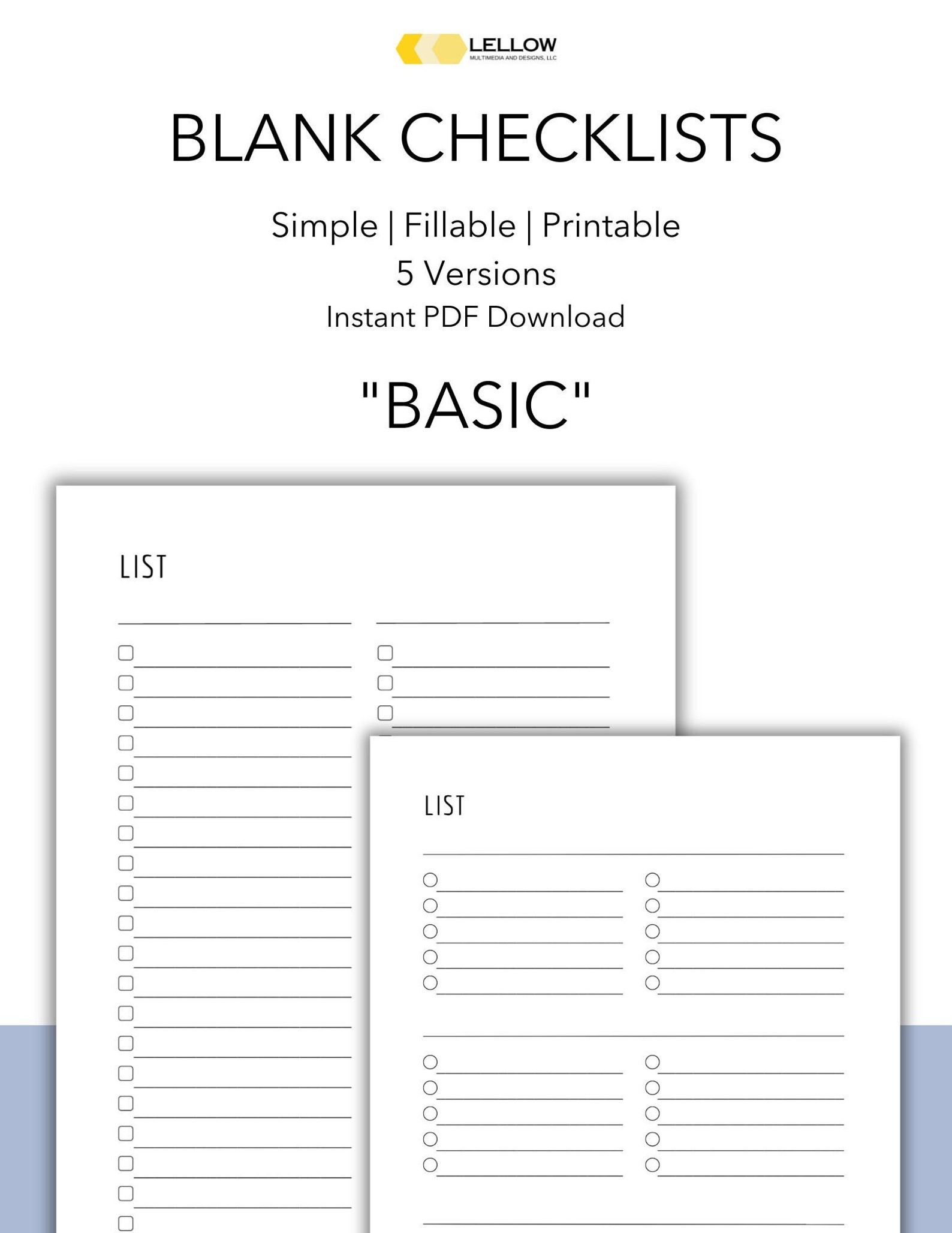 Blank Checklist Sheets - Printable and Fillable 8.5"x11" (letter) PDF ...
