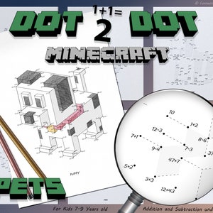 Dot to Dot Minecraft Maths Bundle 1, Pets Educative Connect the Dots ...