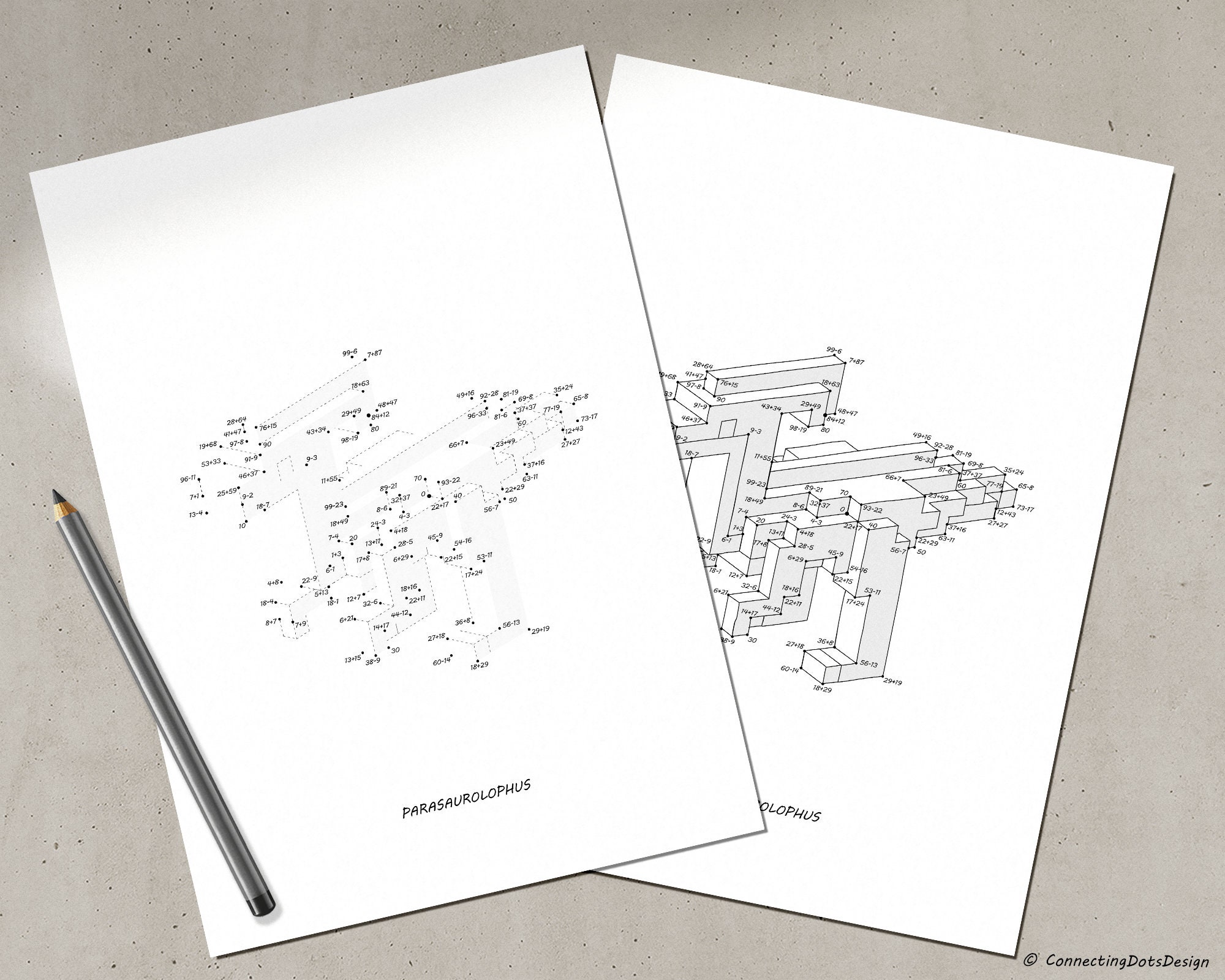 Dot to Dot Minecraft Maths Bundle 3, Dinosaurs Educative Connect the ...