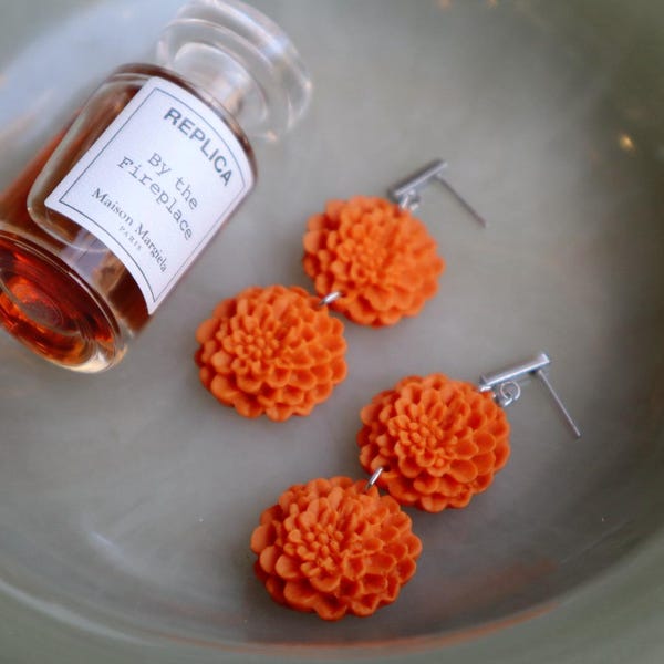 Marigold Wood Earrings - Etsy