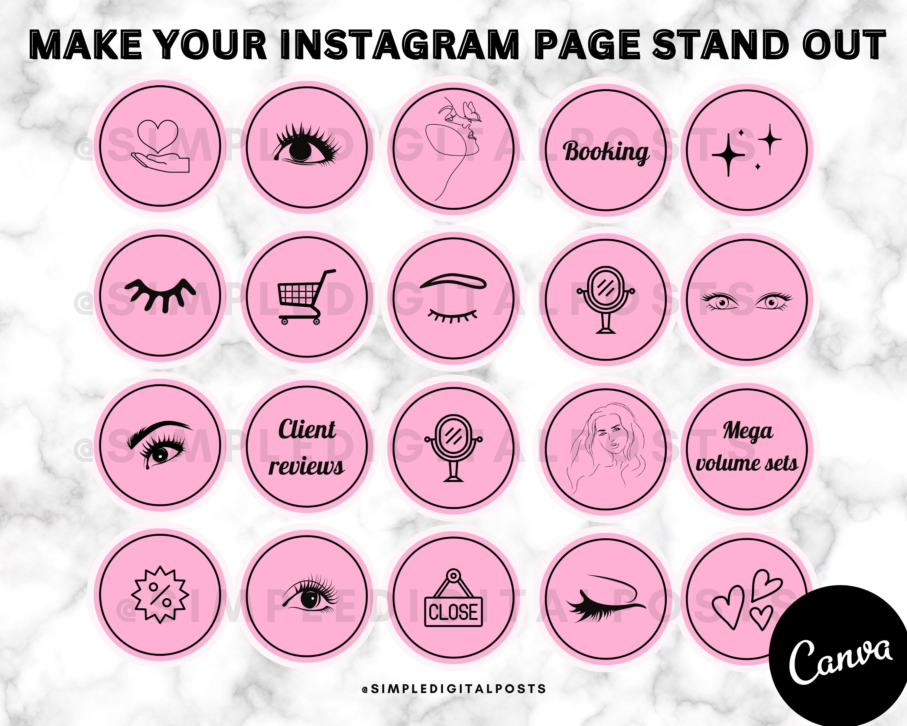 50 LASH TECH HIGHLIGHT Covers | Lash Business Instagram Highlight ...