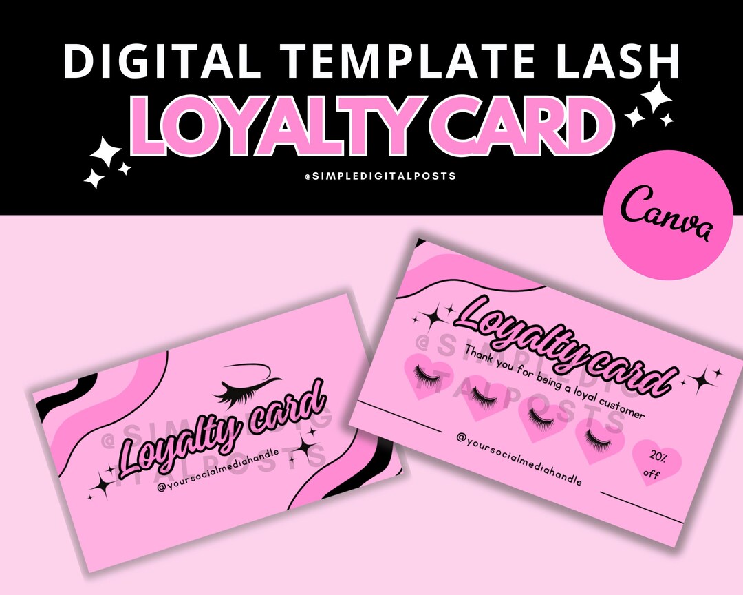 Lash Loyalty Card Template: Editable Business Card (canva) - Etsy