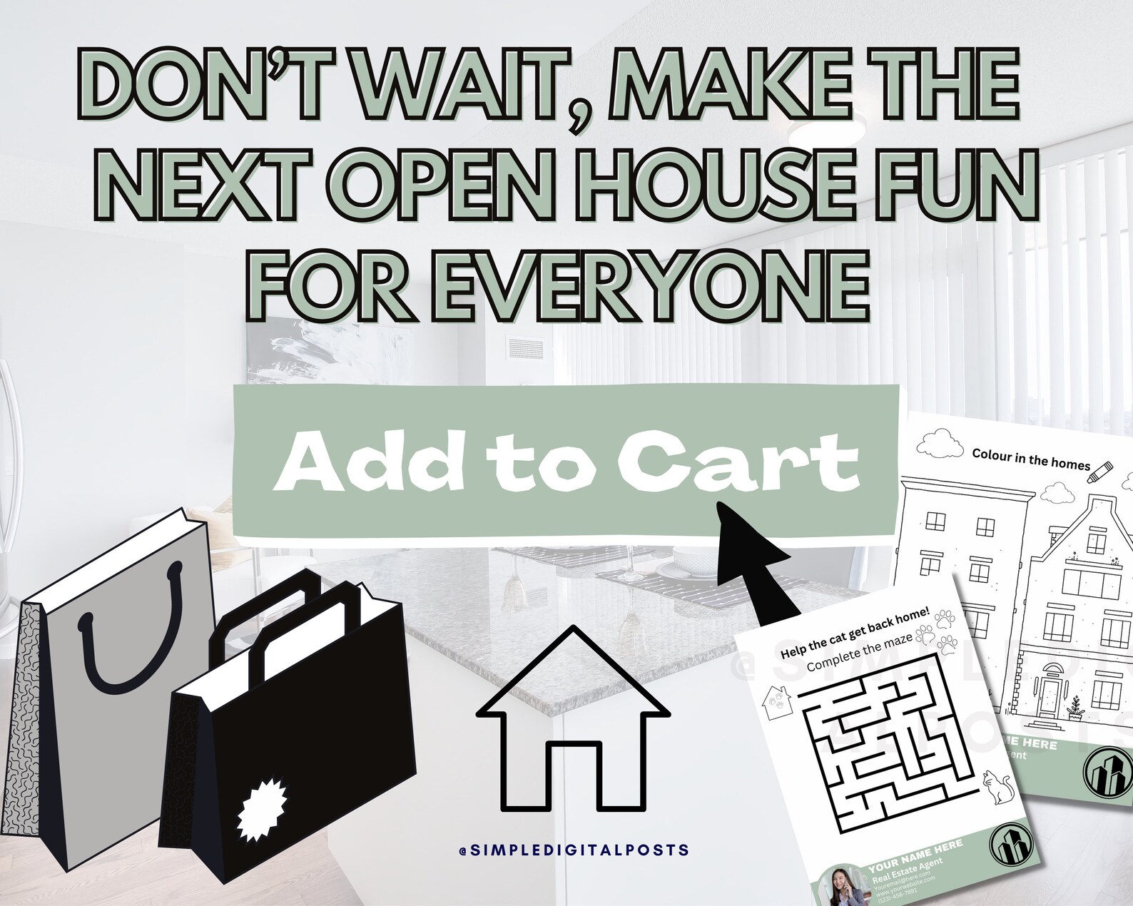 Open House Kids Activity Pages: Real Estate Marketing (canva Editable ...
