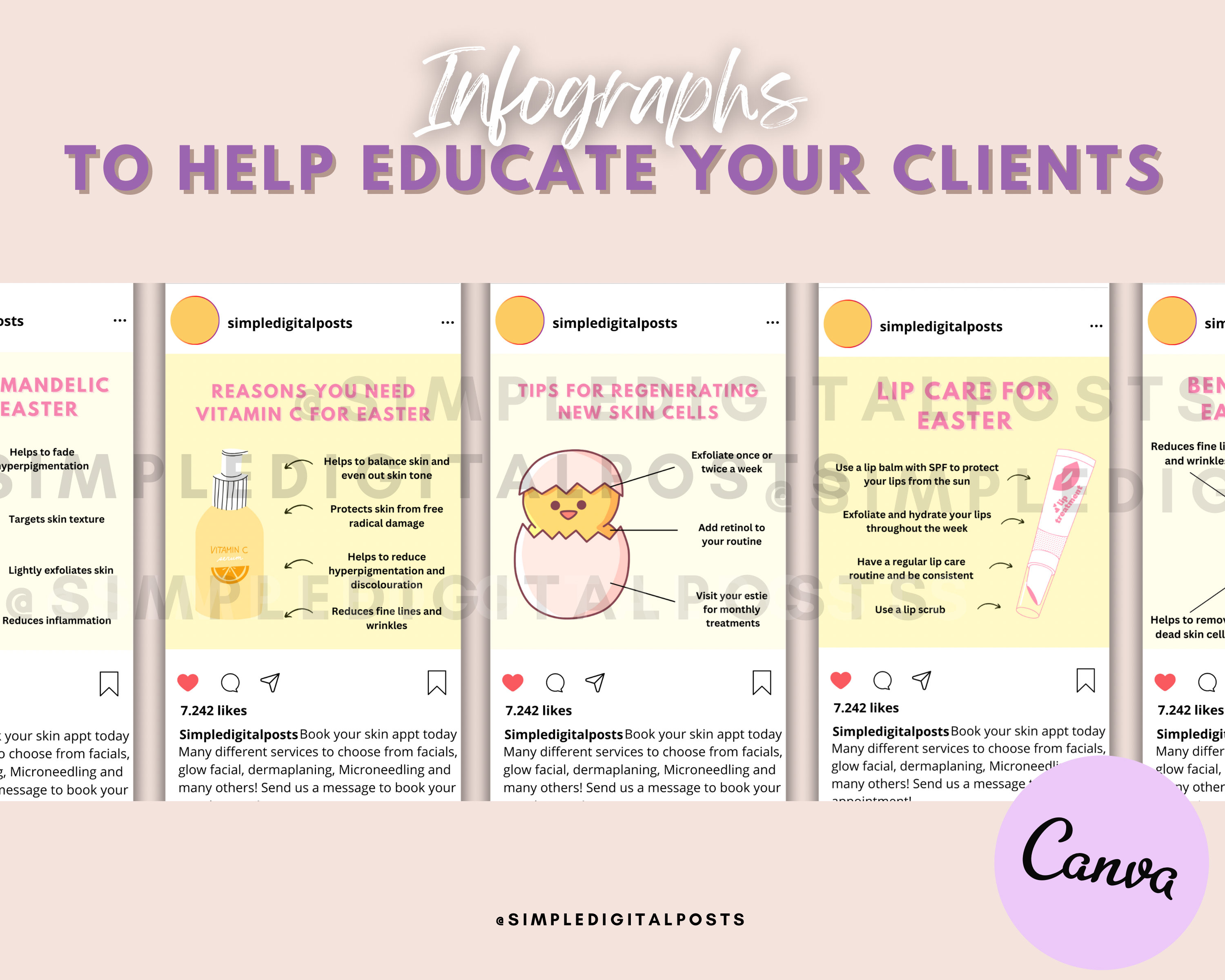 40 EASTER ESTHETICIAN Instagram Posts Skincare Instagram Templates ...