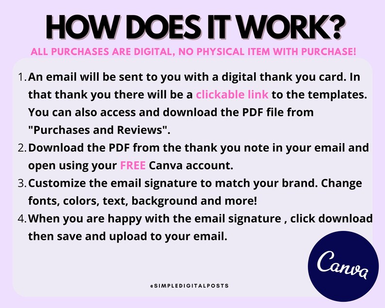 Editable Email Signature Template: Canva Design (digital Download) - Etsy