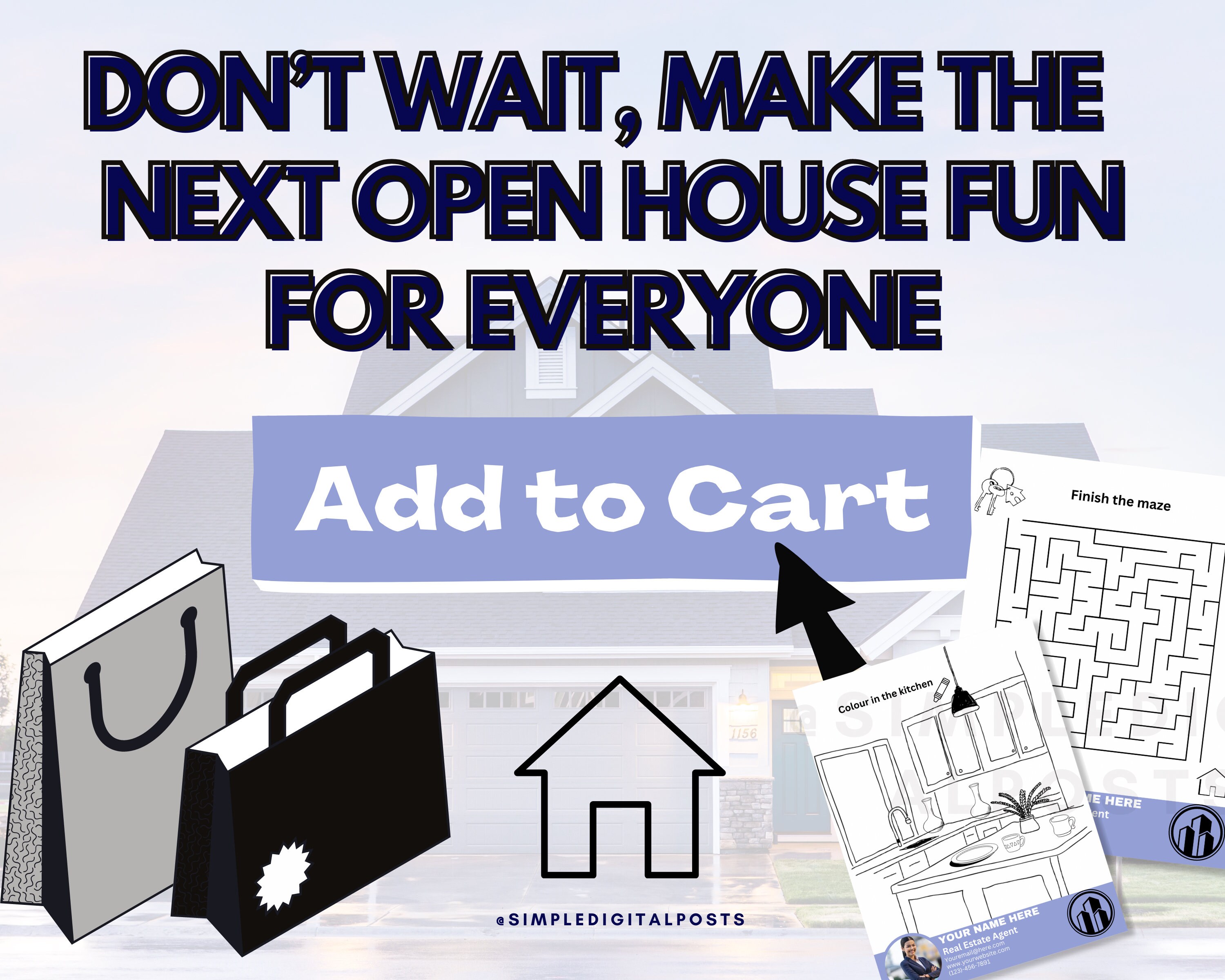 Open House Kids Activity Pages: Real Estate Marketing (canva Editable ...