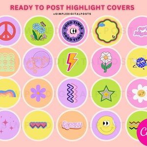 50 GROOVY HIGHLIGHT Covers | Instagram Highlight Covers | Customizable ...