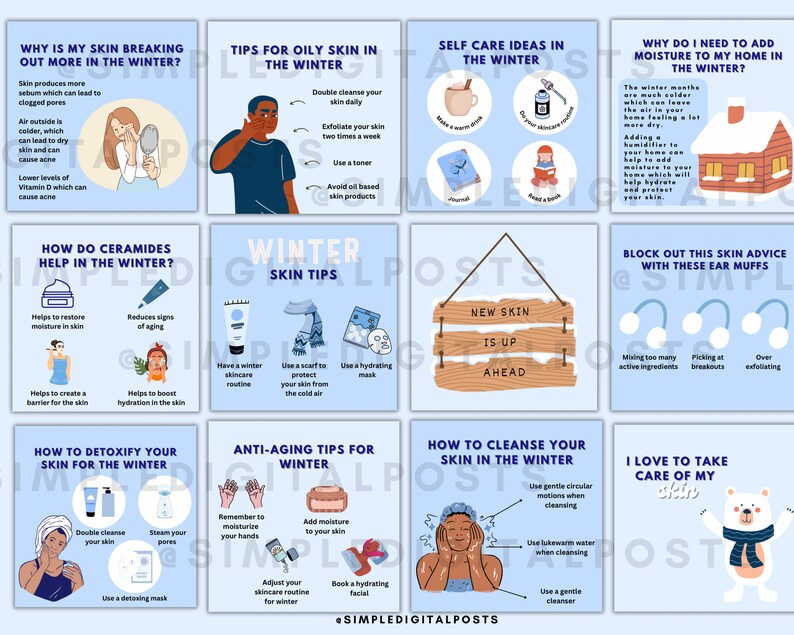 40 WINTER ESTHETICIAN Instagram Posts | Skincare Instagram Templates ...