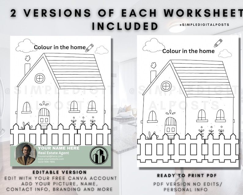 Open House Kids Activity Pages: Real Estate Marketing (canva Editable ...