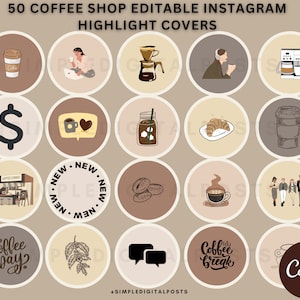 50 COFFEE SHOP HIGHLIGHT Covers | Instagram Highlight Covers ...