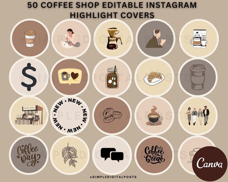 50 COFFEE SHOP HIGHLIGHT Covers | Instagram Highlight Covers ...