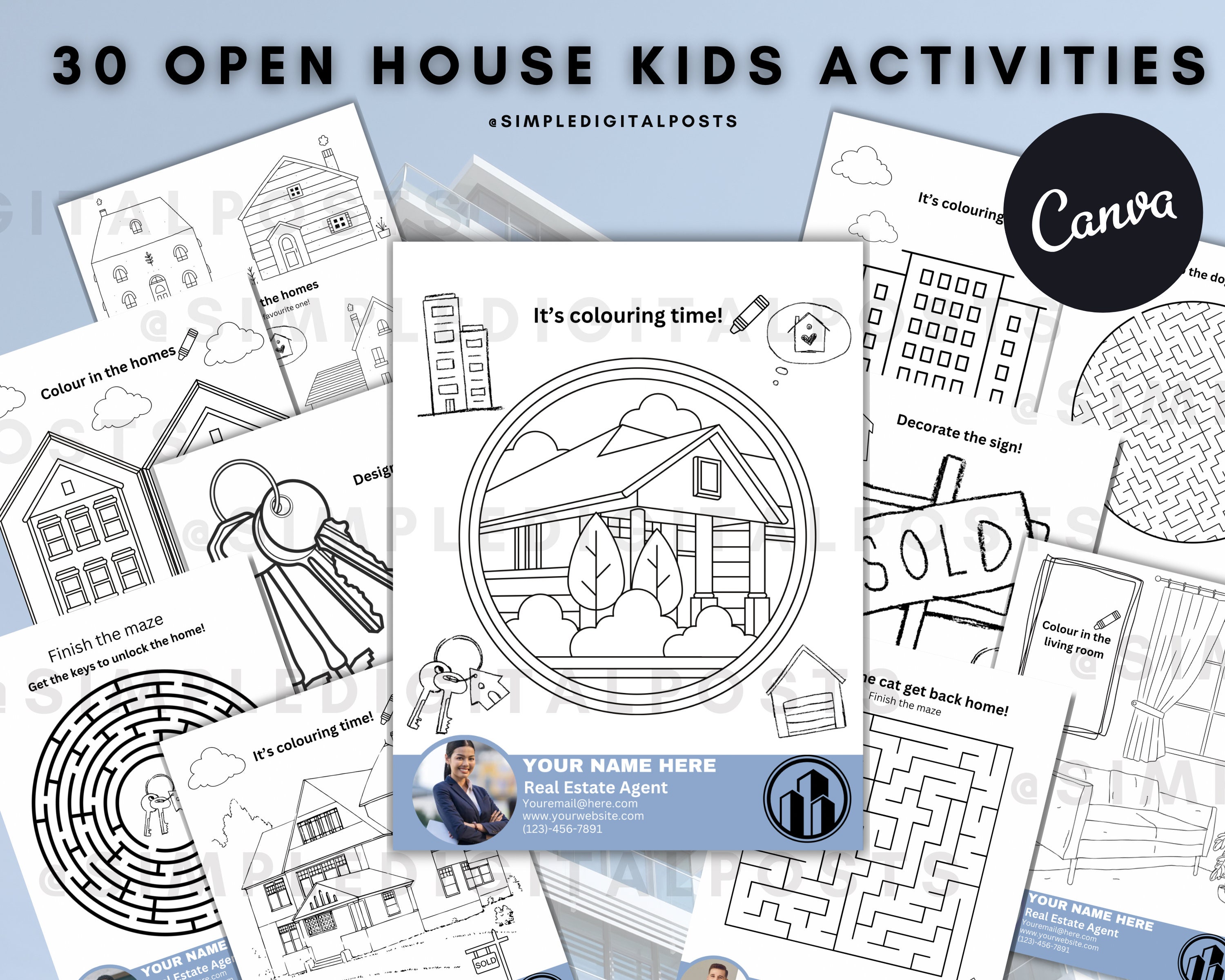 Open House Kids Activity Pack: Real Estate Agent Marketing (canva ...
