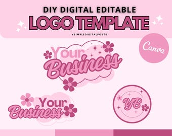 Pink (editable) Business Logo - Etsy