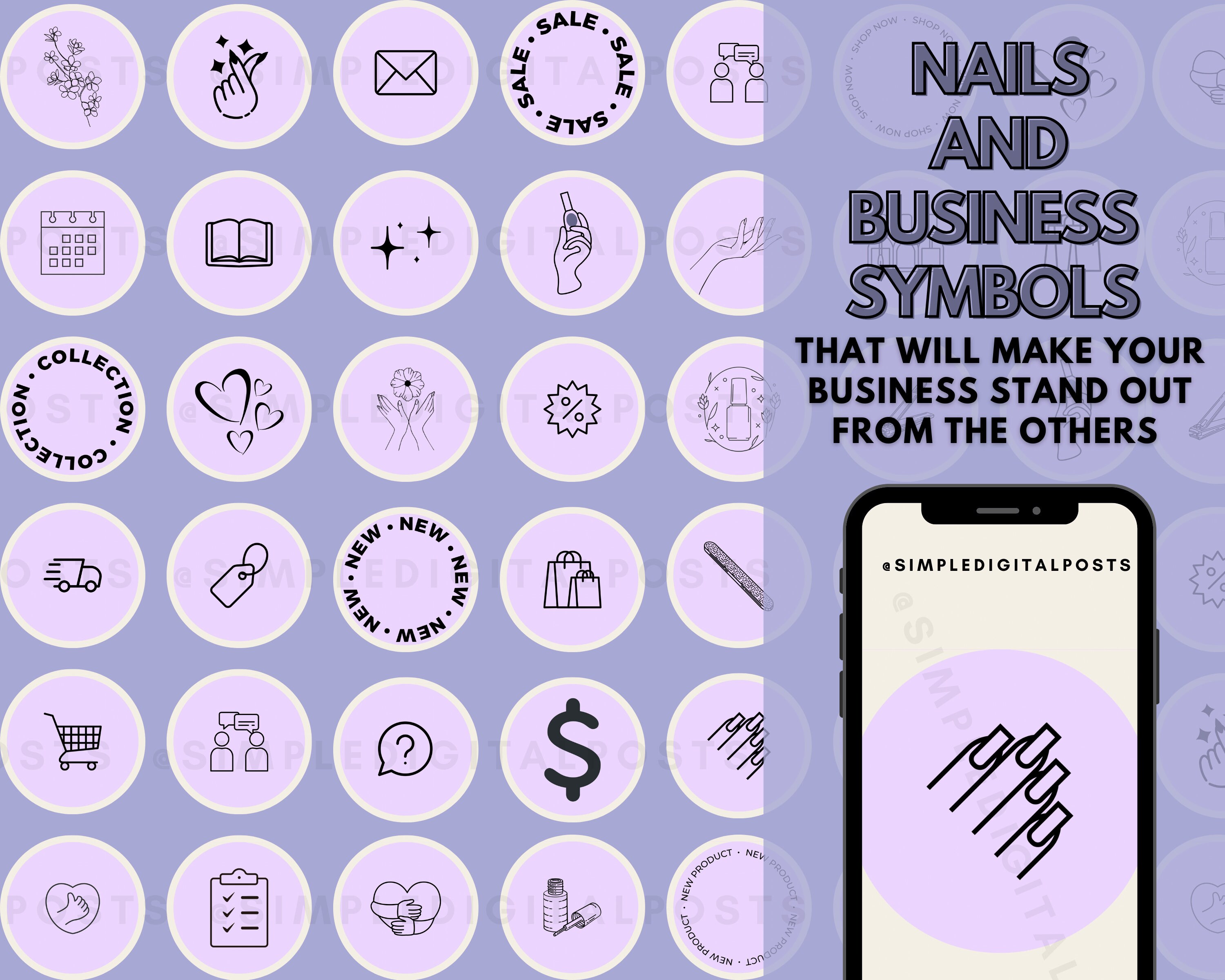 100 NAIL TECH HIGHLIGHT Covers | Nail Tech Instagram Highlight Icons ...