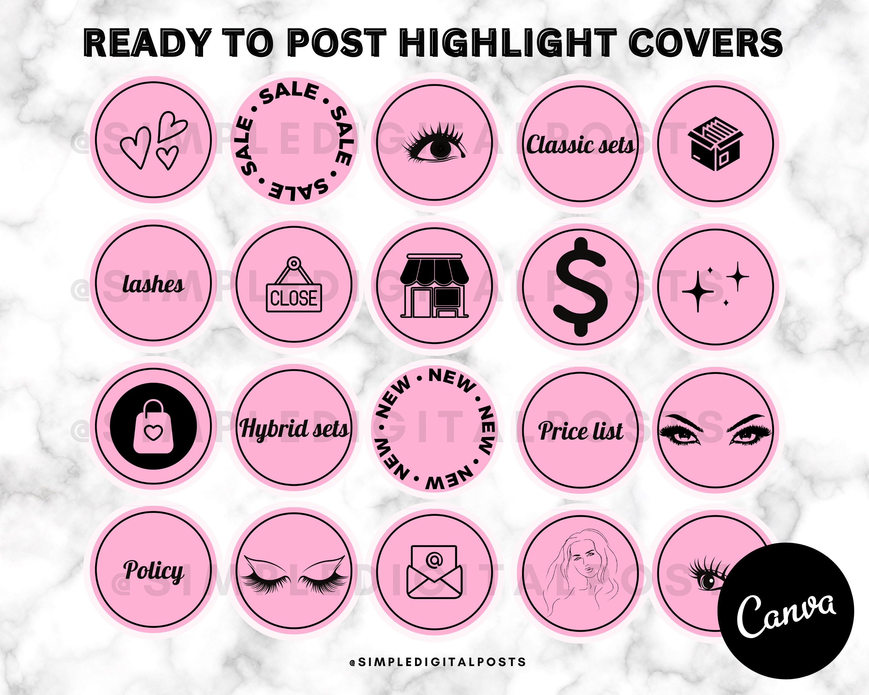 50 LASH TECH HIGHLIGHT Covers | Lash Business Instagram Highlight ...