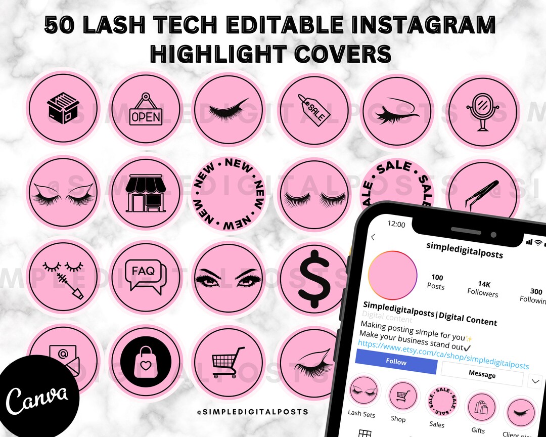 50 LASH TECH HIGHLIGHT Covers | Lash Business Instagram Highlight ...