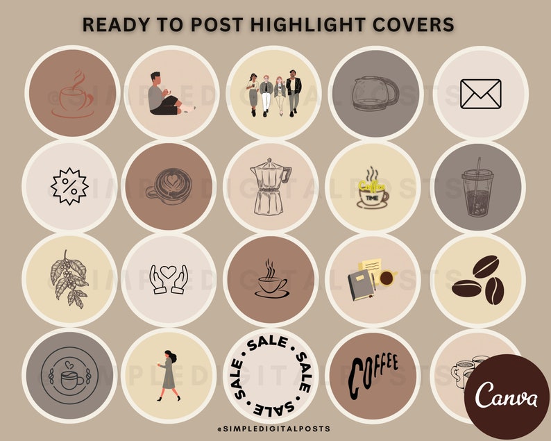 50 COFFEE SHOP HIGHLIGHT Covers | Instagram Highlight Covers ...