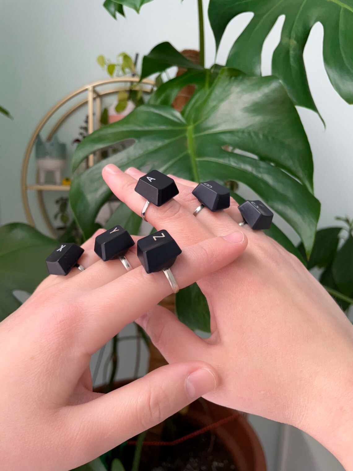 Keyboard Key Rings - Upcycled Keyboards, Mounted on Adjustable Base - Etsy