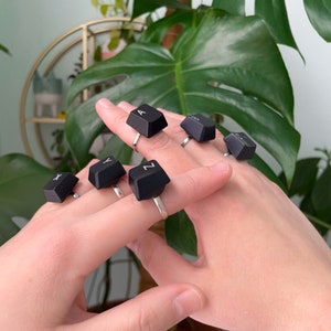 Keyboard Key Rings - Upcycled Keyboards, Mounted on Adjustable Base - Etsy