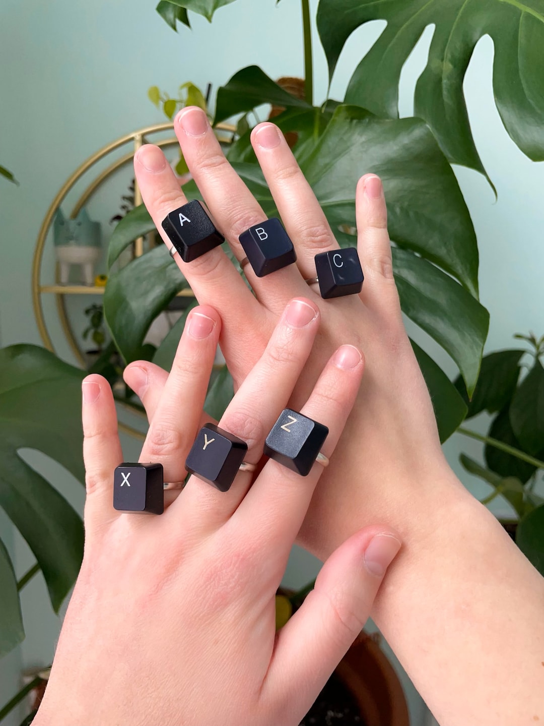 Keyboard Key Rings - Upcycled Keyboards, Mounted on Adjustable Base - Etsy