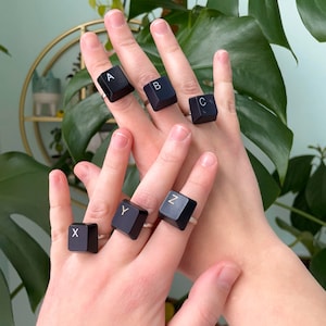 Keyboard Key Rings - Upcycled Keyboards, Mounted on Adjustable Base - Etsy