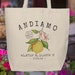 Andiamo Italy Coordinates Canvas Tote, Lemon Italian Gift Bag, Italian ...