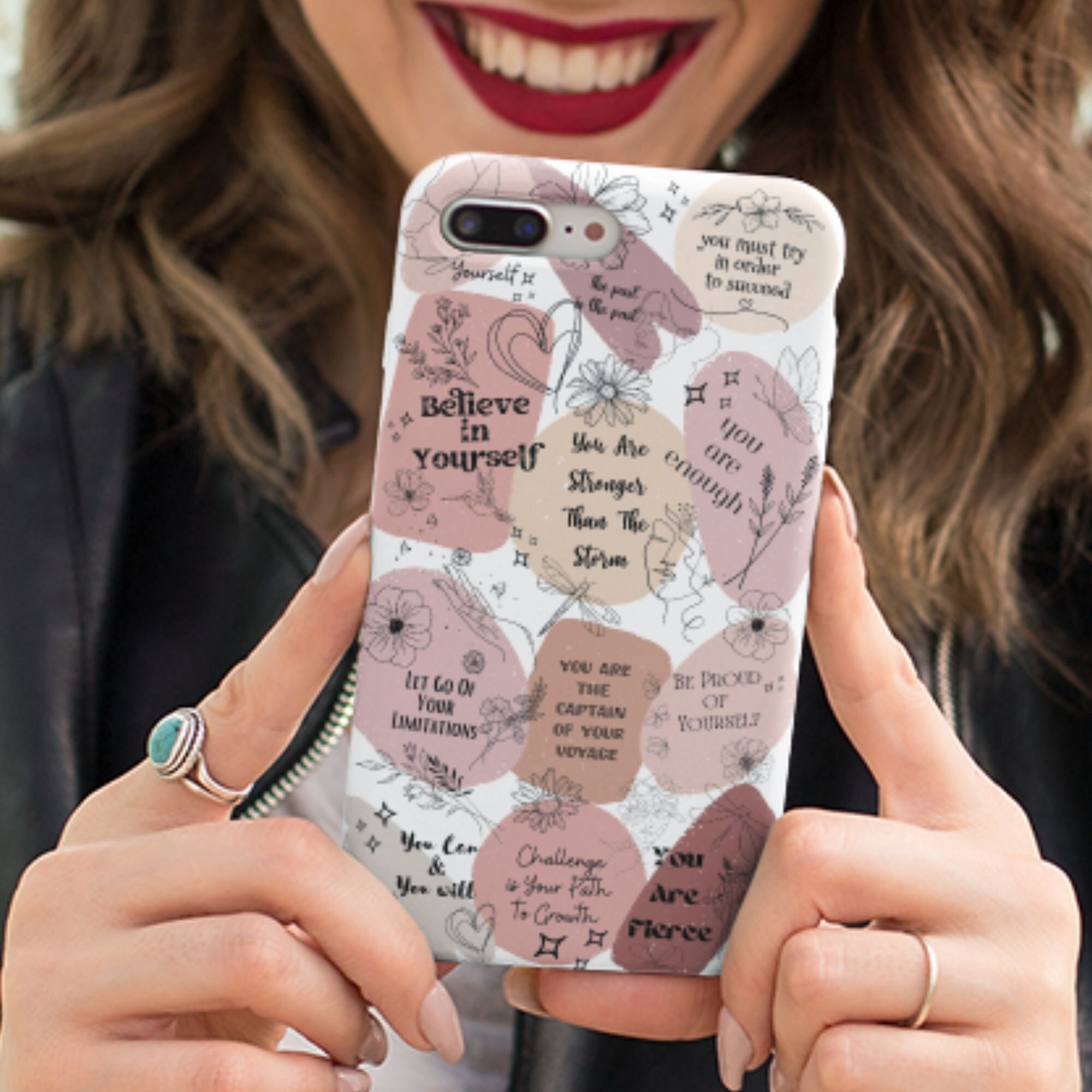 Positive Affirmations Quotes BOHO Phone Case, Mental Health Matters ...