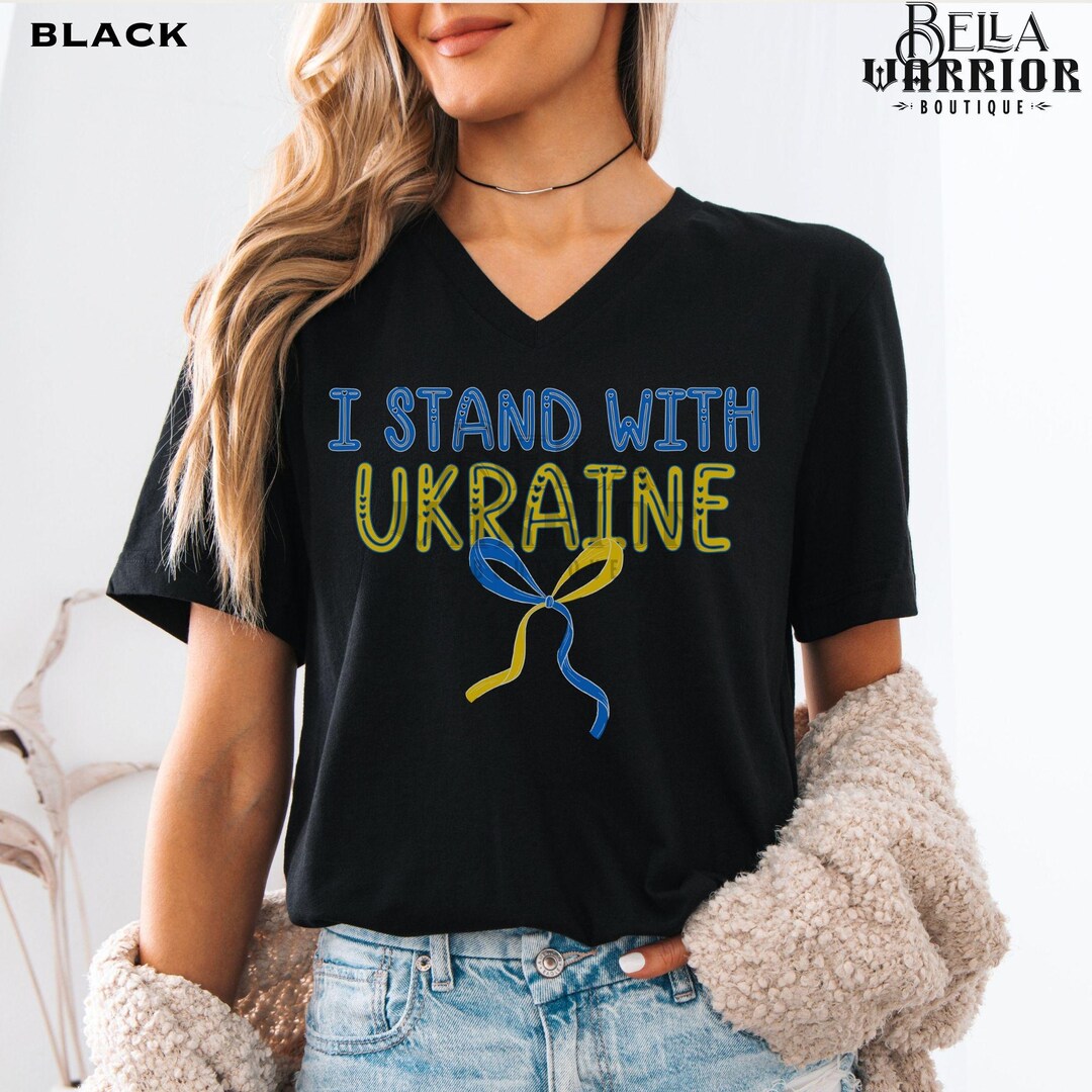 Cute Ukraine V-neck, Ukrainian Support Subtle Anti-trump Resistance ...