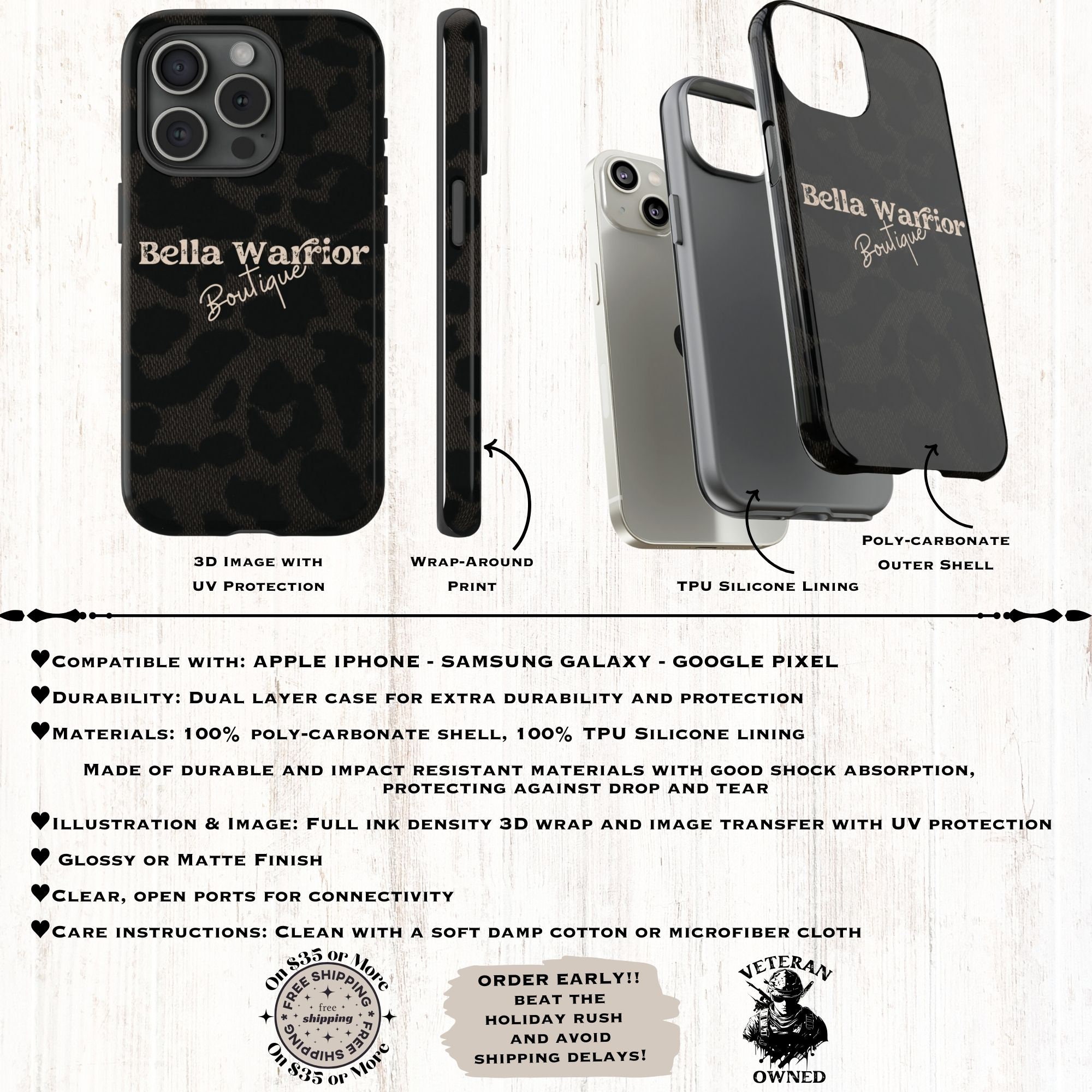 Mystical Mountains Compass Phone Case, Western Nature Lover Gift Men ...