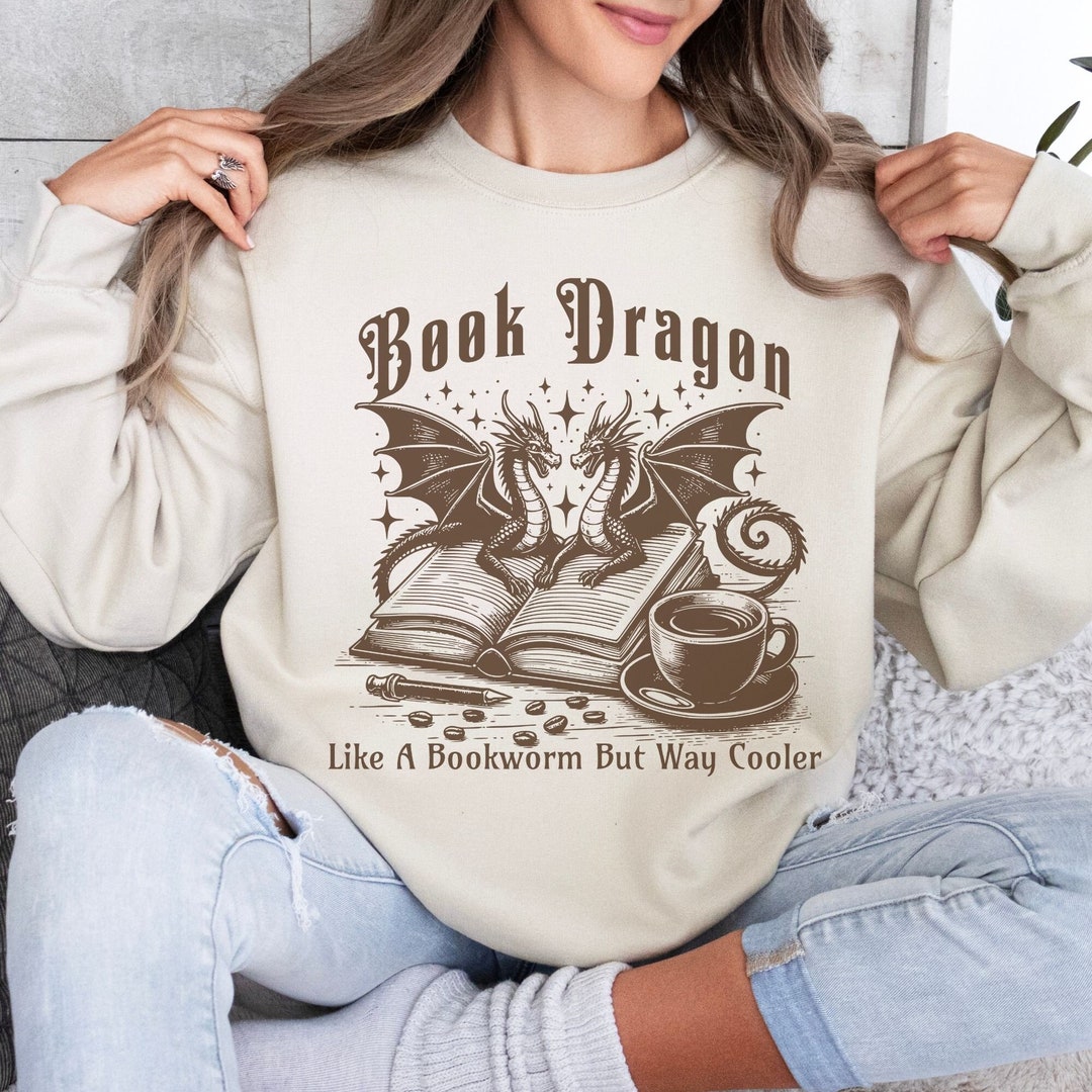 Fantasy Book Lover Shirt, Bookish Dragon Gift, Reading Teacher ...