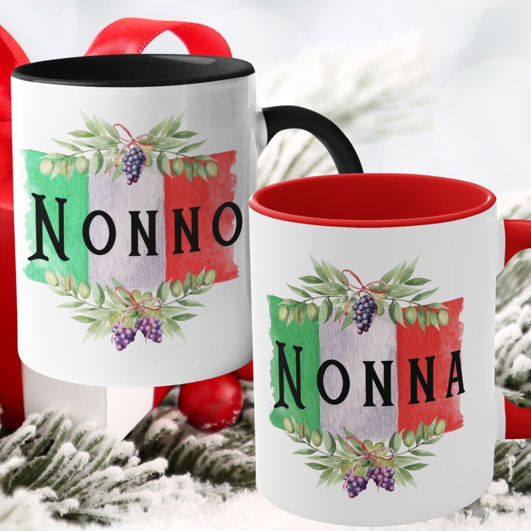 Nonna & Nonno Italian Flag Mug, Gift for Italian Grandparents, Matching ...