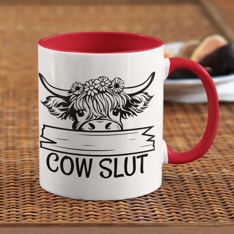 Funny Cow Mug, Scottish Highland Cow Gift for Cow Lover, Cute Fluffy ...