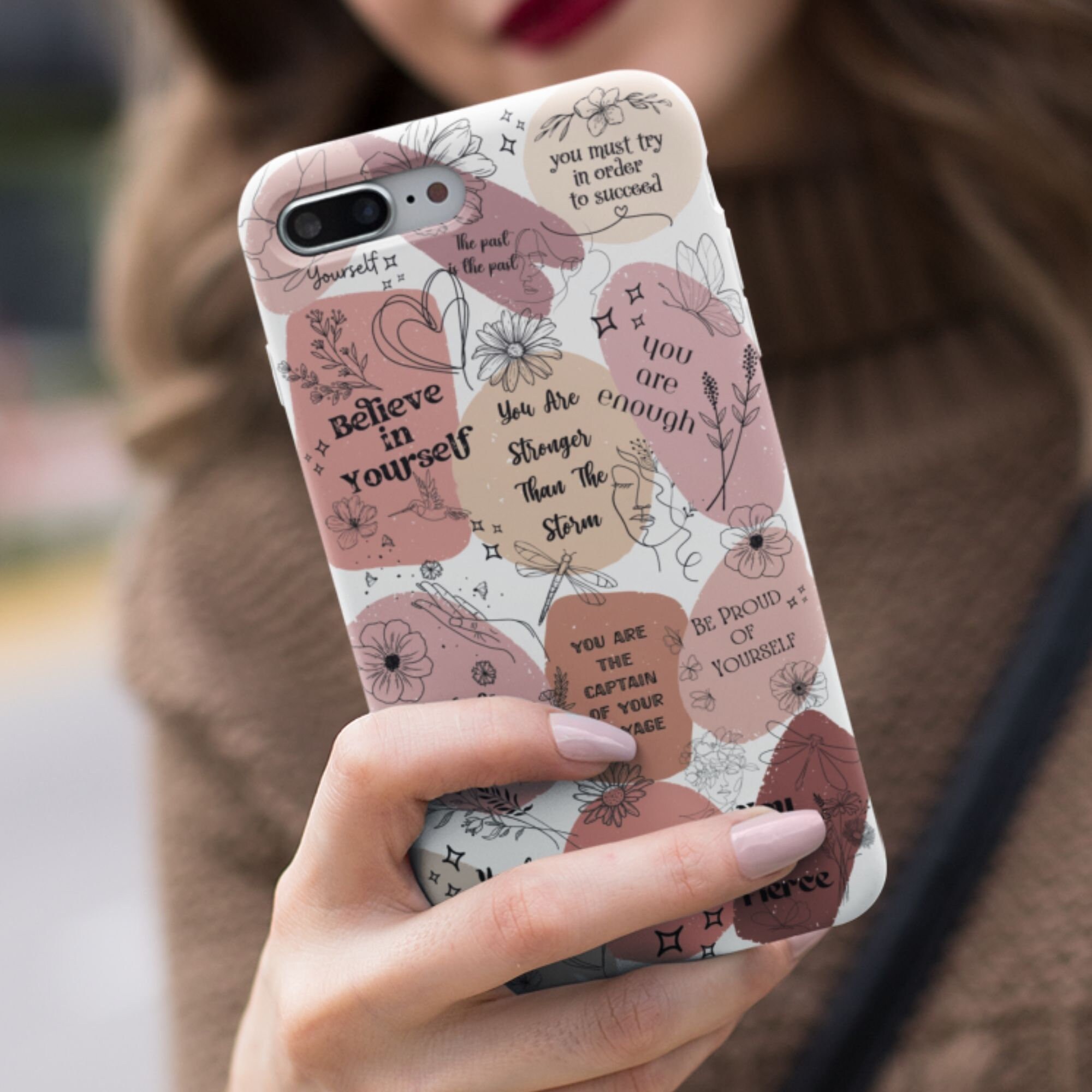 Positive Affirmations Quotes BOHO Phone Case, Mental Health Matters ...