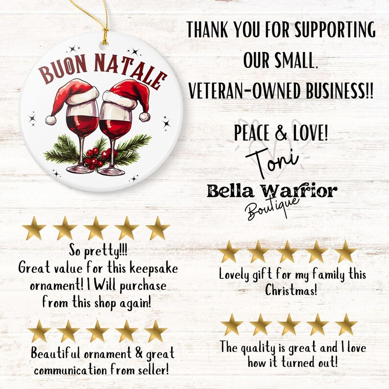 Buon Natale Italian Christmas Ornament, Gift for Italy Lover, Italy ...